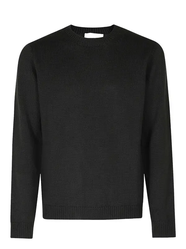 ROBERTO COLLINA Crew Neck Long Sleeve Sweater - Black