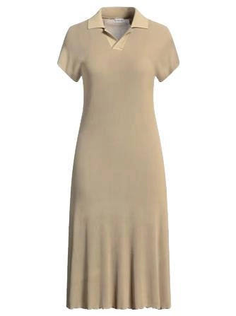 Burberry Midi Knitted Polo Dress - Nude