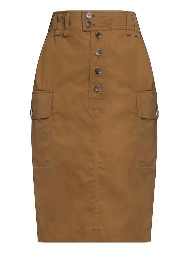 Saint Laurent Slim Fit Straight Cargo Skirt - Brown
