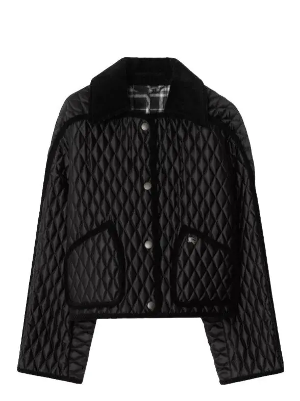 Burberry Cropped Quilted Jacket - Black