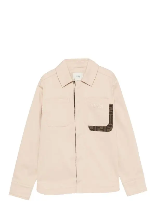 Fendi Ff-motif Embroidered Jacket - Beige