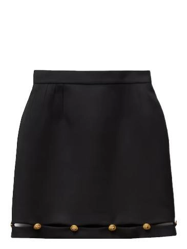 Versace Grain De Poudre Mini Skirt With Medusa Hardware - Black