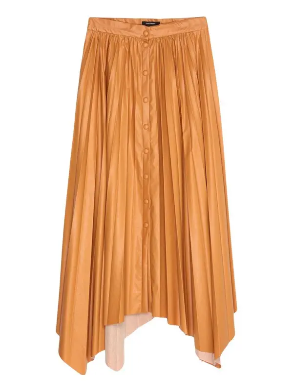 Isabel Marant Étoile Coated Fabric Pleated Mini Skirt - Orange
