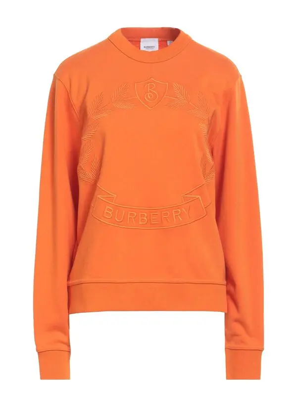 Burberry Crewneck Sweatshirt With Embroidered Logo - Orange