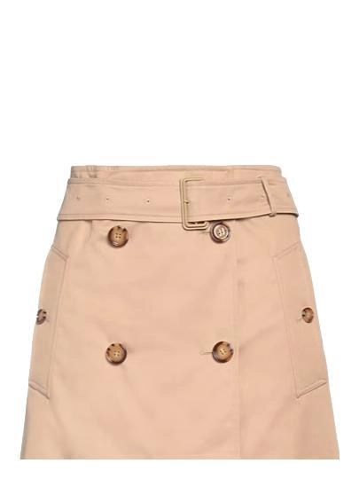 Burberry Twill Belted Mini Skirt - Nude