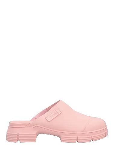 GANNI Rubber Mules With Embossed Logo - Pink
