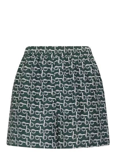 Burberry Printed High Waisted Shorts - Green