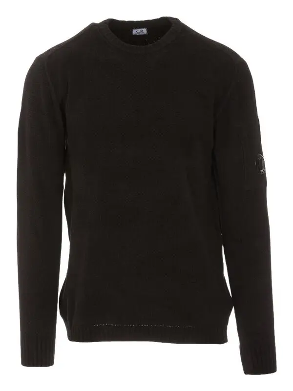 C.P. COMPANY Crew Neck Cotton Sweater - Black