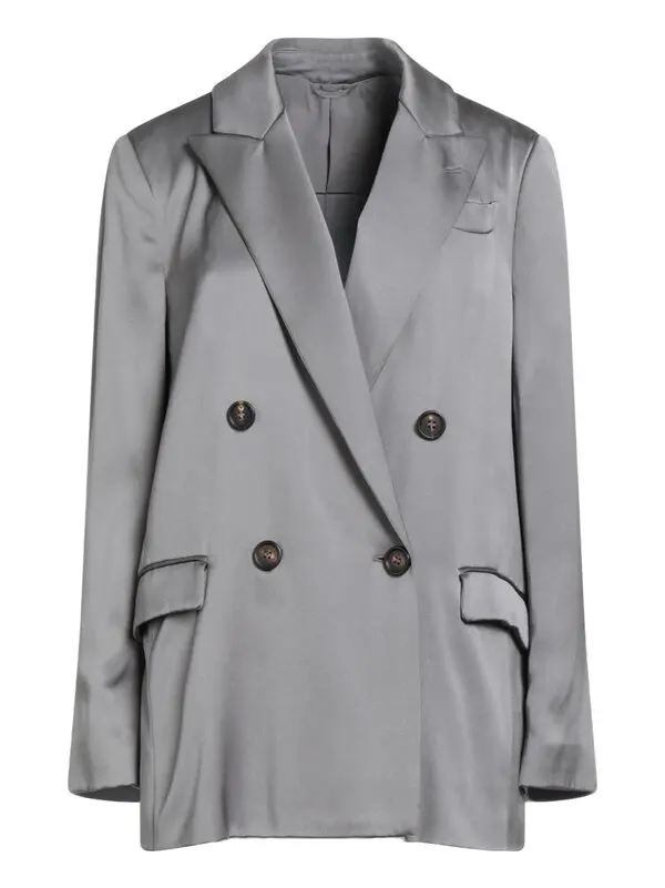 Brunello Cucinelli Double-breasted Long Sleeve Blazer - No