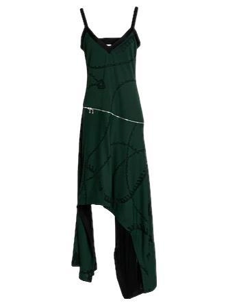 Burberry Asymmetrical V-neck Sleeveless Crepe Jacquard Maxi Dress - Black