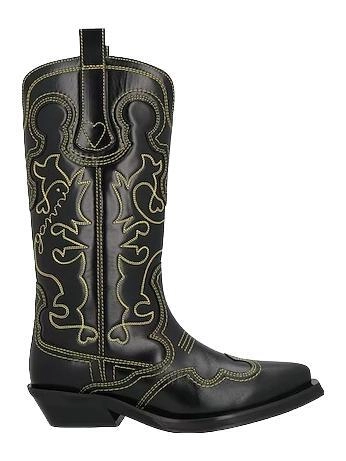 GANNI Two-tone Cowboy Boots - Black