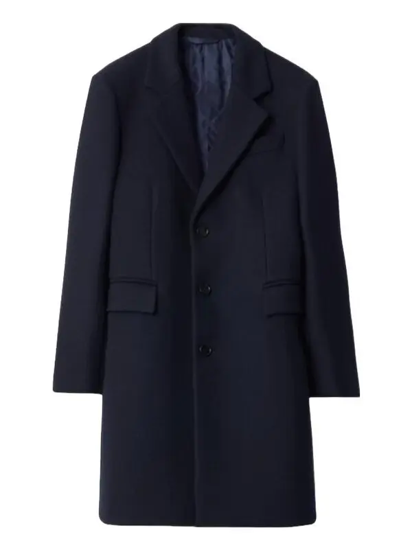 Burberry Tailored Wool Coat - Navy