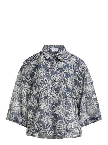 Brunello Cucinelli Embellished Silk Shirt - Gray