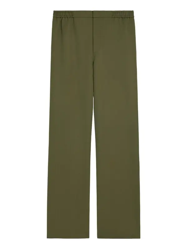 Celine Mid-rise Straight-leg Wool Trousers - Olive
