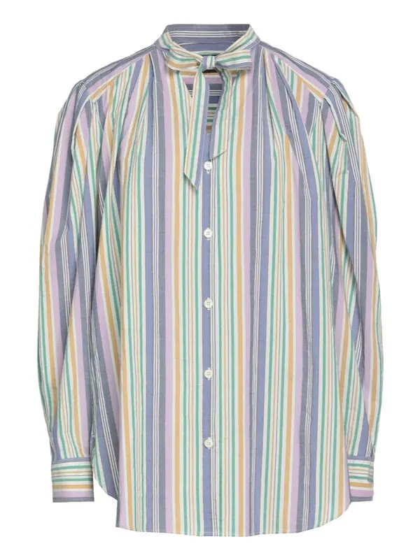 Isabel Marant Étoile Striped Shirt With Bow Neckline - Gray