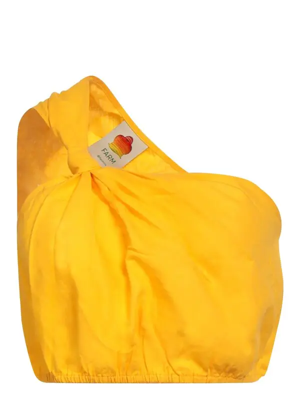 Farm Rio One-shoulder Pleated Top - Marigold