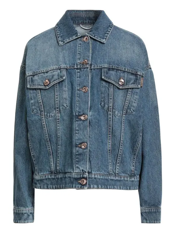 Brunello Cucinelli Medium Wash Denim Trucker Jacket - Blue