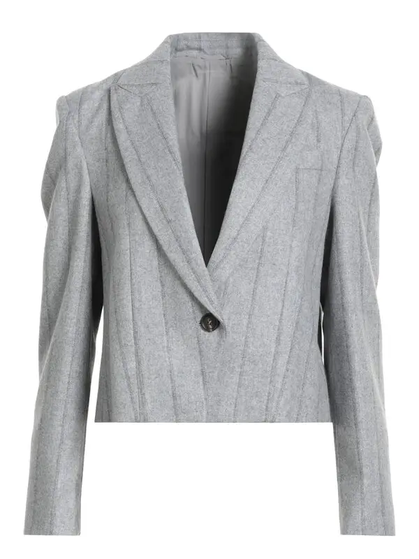 Brunello Cucinelli Single-breasted Striped Flannel Blazer - No