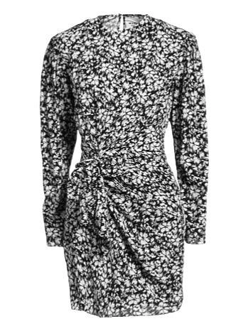 Isabel Marant Étoile Printed Crepe Draped Dress - Gray
