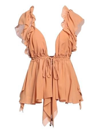 Chloé Ruched Crepe Top - Pink