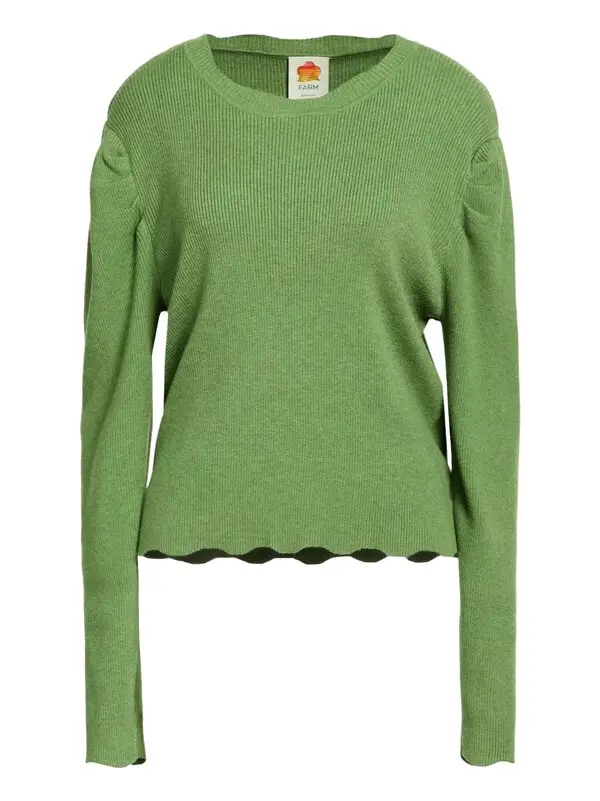 Farm Rio Ribbed-knit Long-sleeve Jumper - Green