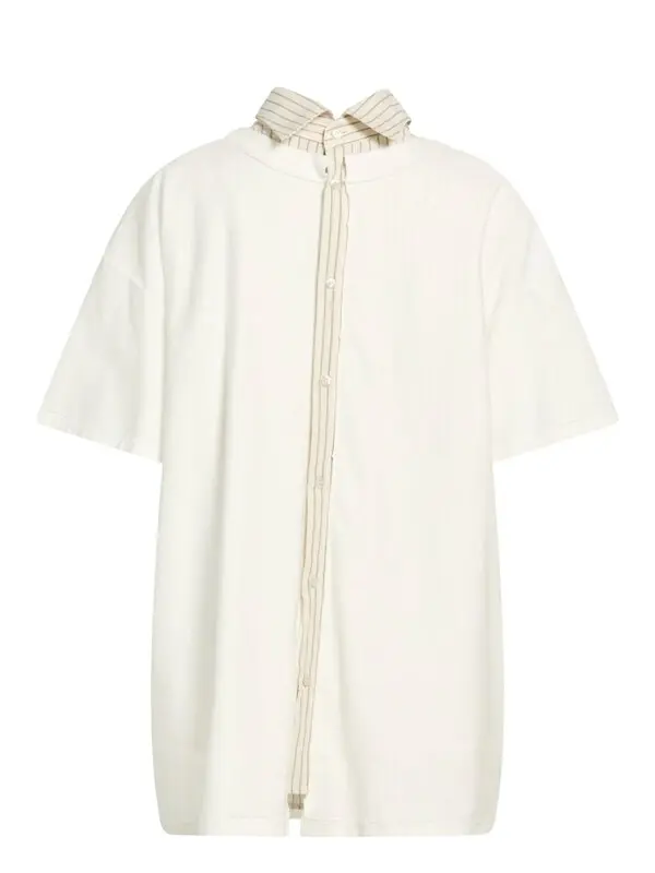 MAISON MARGIELA Short Sleeve Jersey Poplin Shirt - White