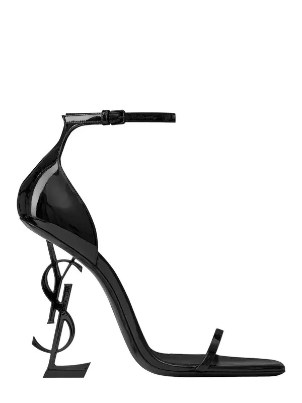 Saint Laurent Opyum 110mm Patent Leather Sandals - Black