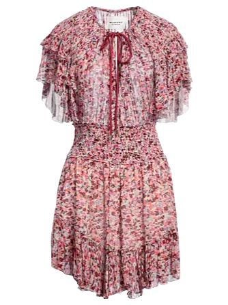 Isabel Marant Étoile Floral Crepe Trapeze Dress - Pink