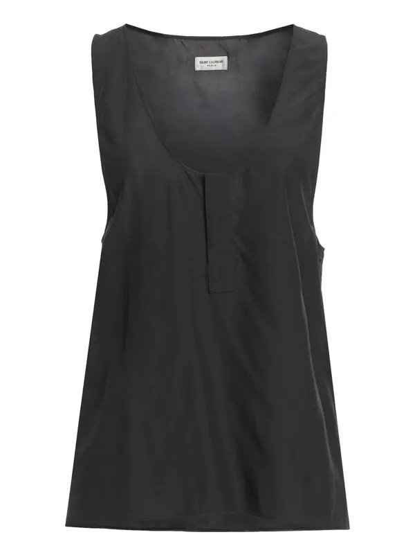 Saint Laurent Sleeveless Cady Top - Black
