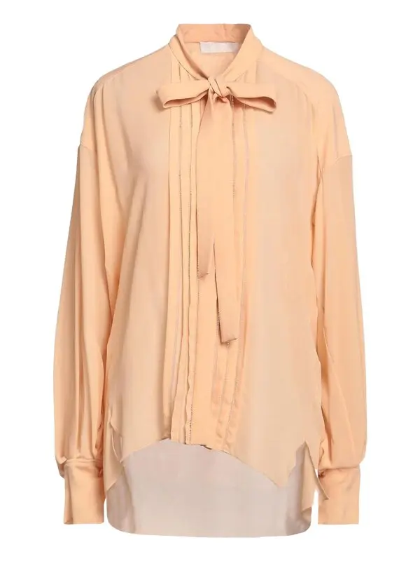 Chloé Crepe Bow Shirt - Nude