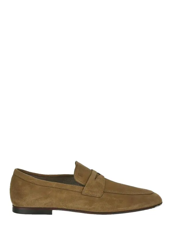 TOD'S Almond Toe Slip-on Loafers With Monogram - Green