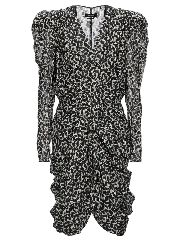 Isabel Marant Étoile Two-tone V-neck Midi Dress - Black