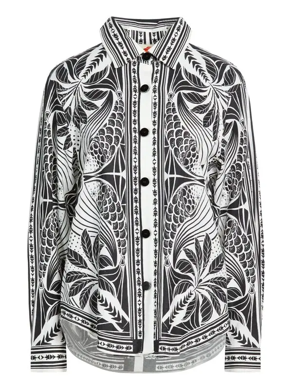 Farm Rio Long-sleeve Printed Shirt - Black