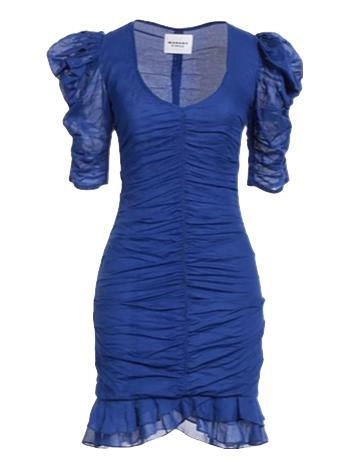 Isabel Marant Étoile Gathered V-neck Short Sleeve Dress - Blue