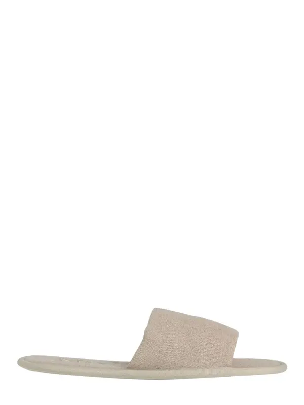 Max Mara Woven Fabric Slides - Nude