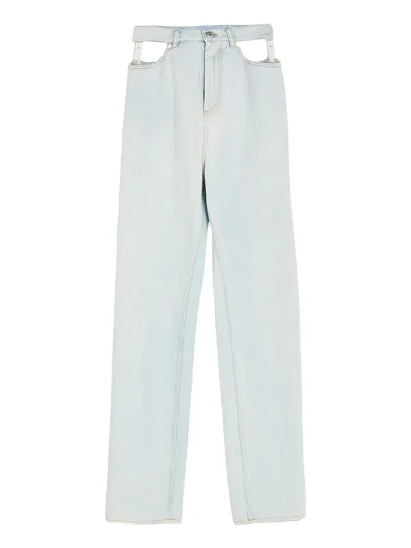 MAISON MARGIELA Light Wash Cutout Straight-leg Jeans - White