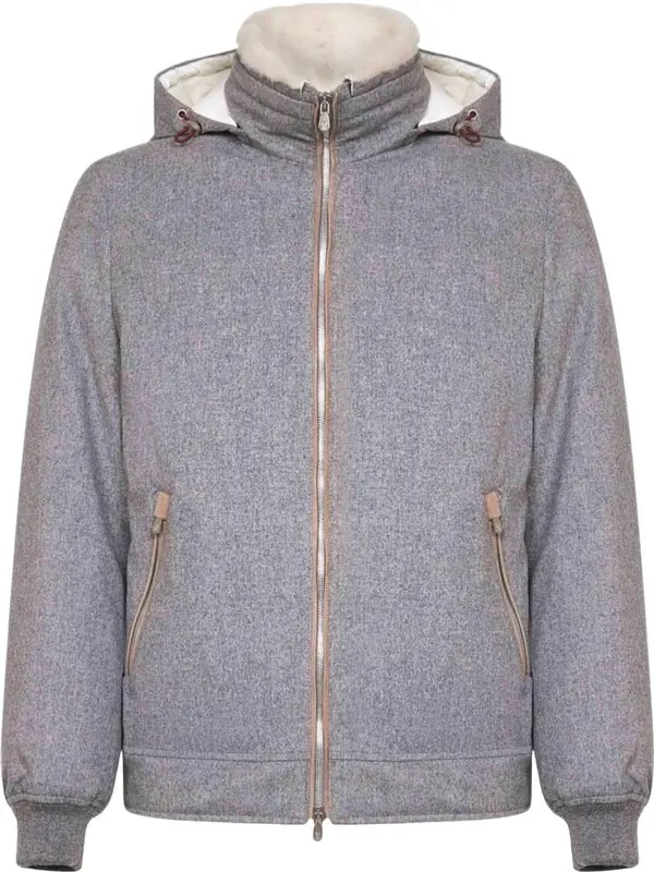 Brunello Cucinelli Zip-up Hooded Jacket - Gray