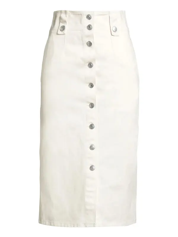 Isabel Marant Étoile Gabardine Button-fastenings Pencil Skirt - White