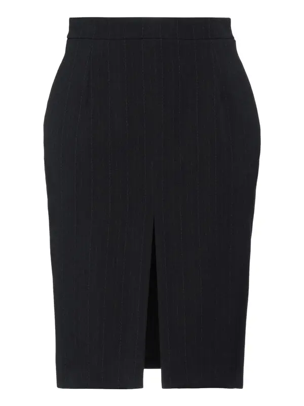 Saint Laurent Pinstriped Pencil Skirt - Black