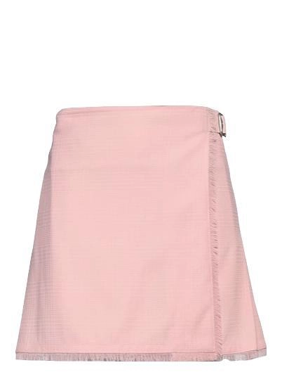 Burberry Wool Wrap Mini Skirt With Tassels And Buckle Detail - Pink
