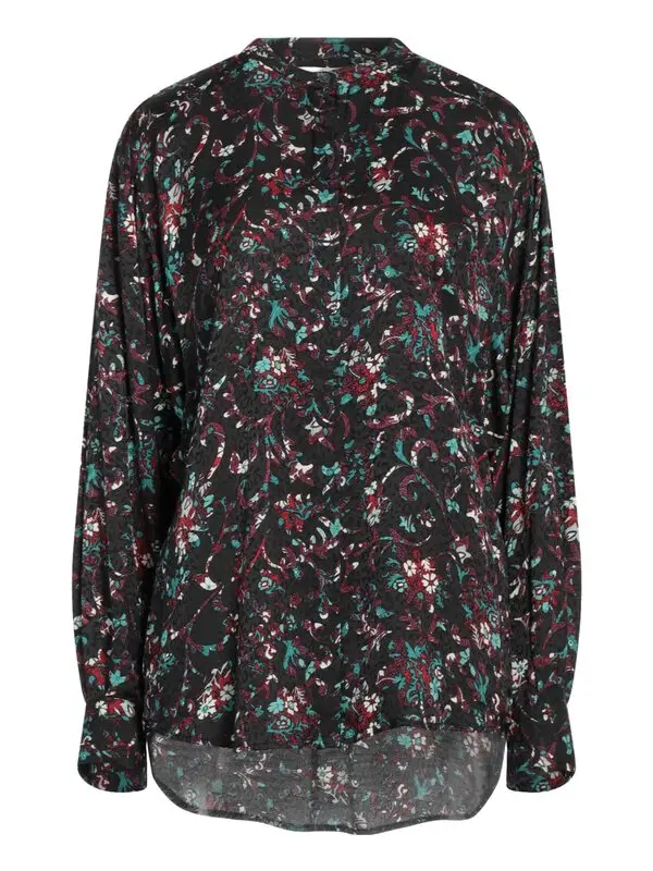 Isabel Marant Étoile Floral Print Long Sleeve Button-up Cover-up - Green