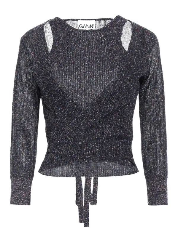 GANNI Multicolour Metallic Knit Jumper - Black