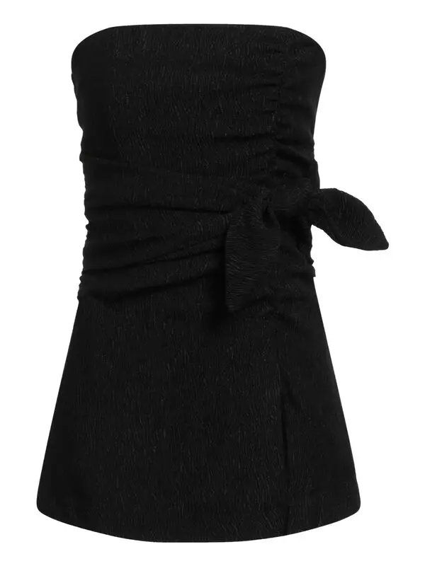 GANNI Bandeau Top With Gathered Detail - Black