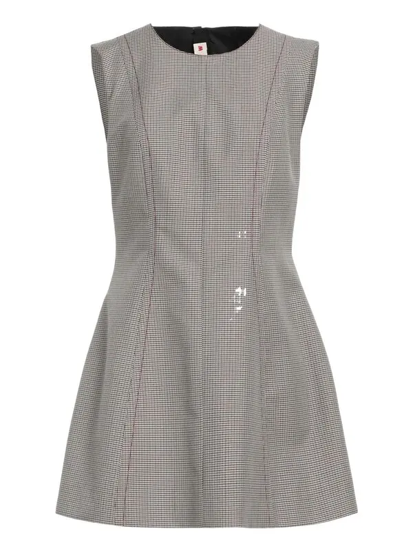 Marni Houndstooth Flared Dress - Gray