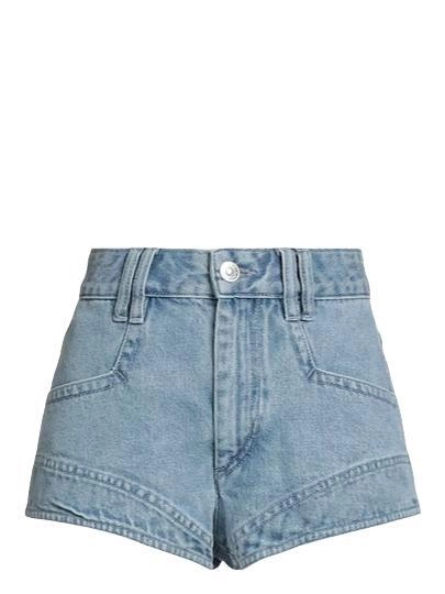 Isabel Marant Étoile High Waisted Denim Hot Pants - Blue