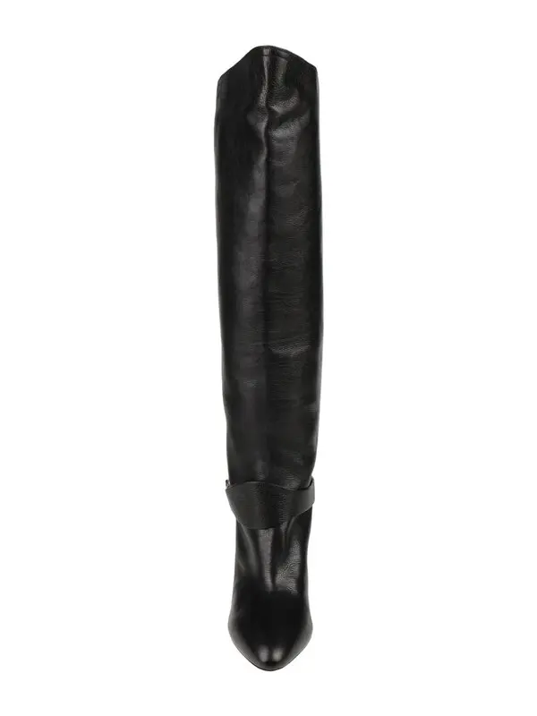 Isabel Marant Étoile Knee High Leather Boots With Buckle Detail - Black