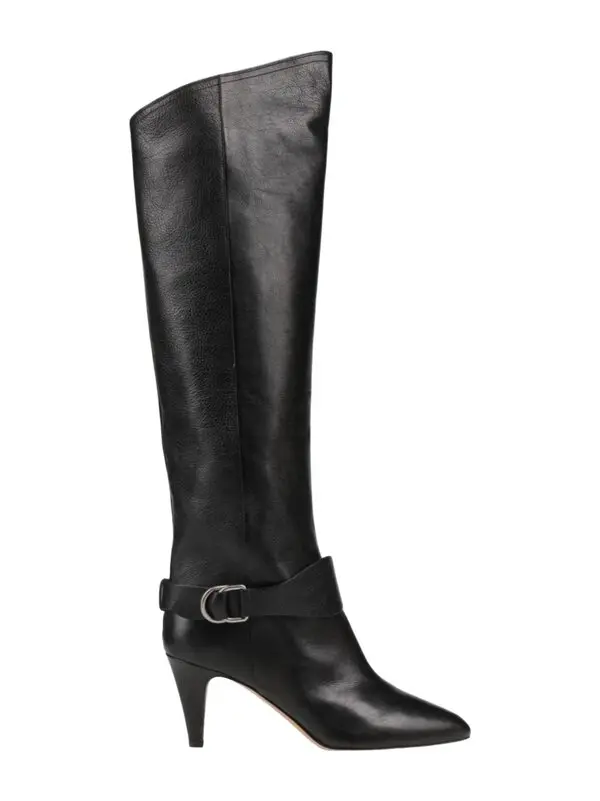 Isabel Marant Étoile Knee High Leather Boots With Buckle Detail - Black