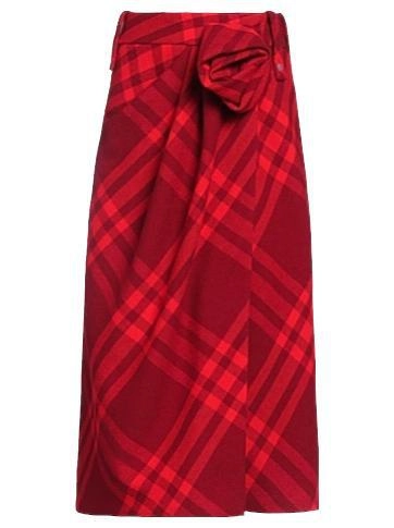 Burberry Wool Midi Skirt With Embellishment - Red