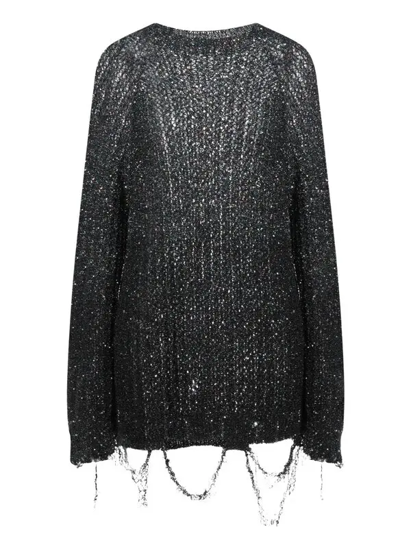 MAISON MARGIELA Sequined Knit Top - Black