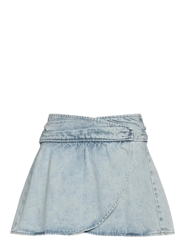 Isabel Marant Étoile Light Wash Denim Flared Skirt - Gray